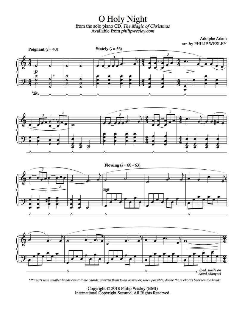 O Holy Night - The Magic of Christmas - Sheet Music – philipwesley