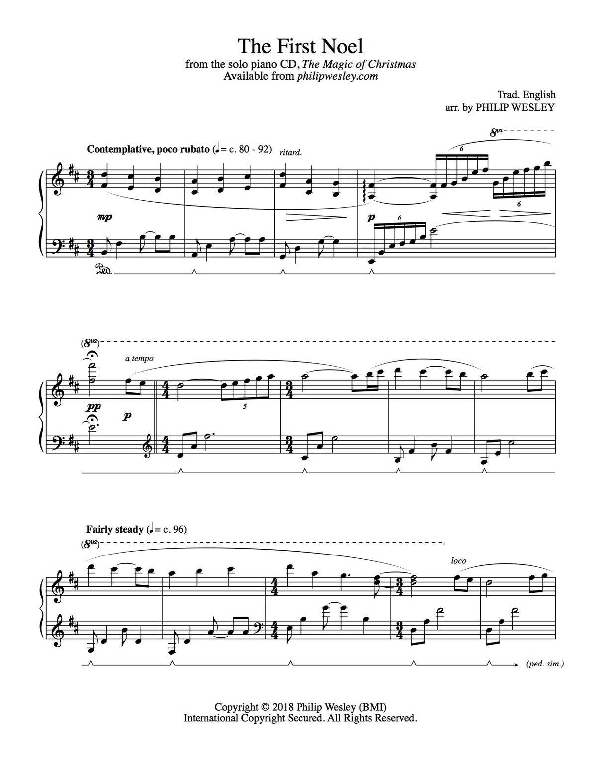 The First Noel - The Magic of Christmas - Sheet Music – philipwesley